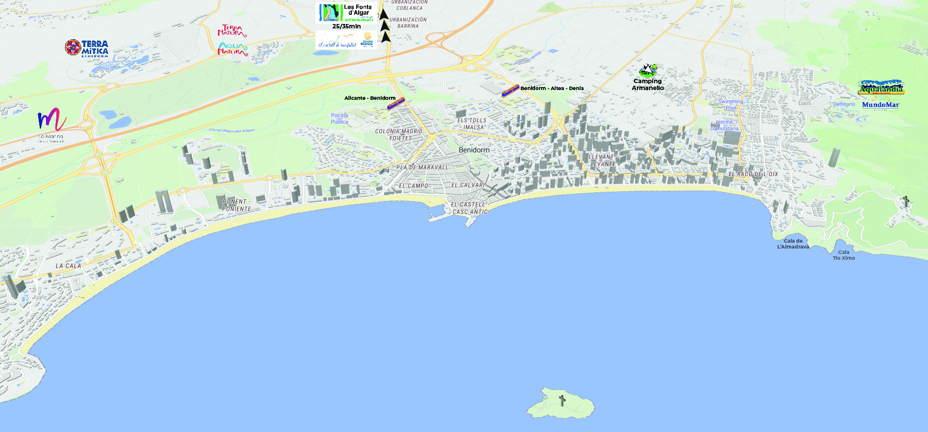 🗺️ Mapa De Benidorm | Plano | Callejero | Carril Bici